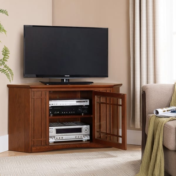 Mission Oak 46-inch Corner TV Stand & Media Console - - 6056431