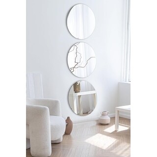 Modern Round Plexiglass Wall Mirrors - 16" Shatterproof Self-Adhesive ...