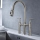 Dual Handle Bridge Kitchen Faucet with Pull-Down Sprayer - Bed Bath ...
