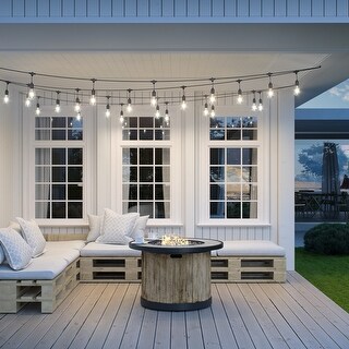 Ove Decors Naples 36 in. Round Ceramic Tile Fire Table in Brown - Bed ...