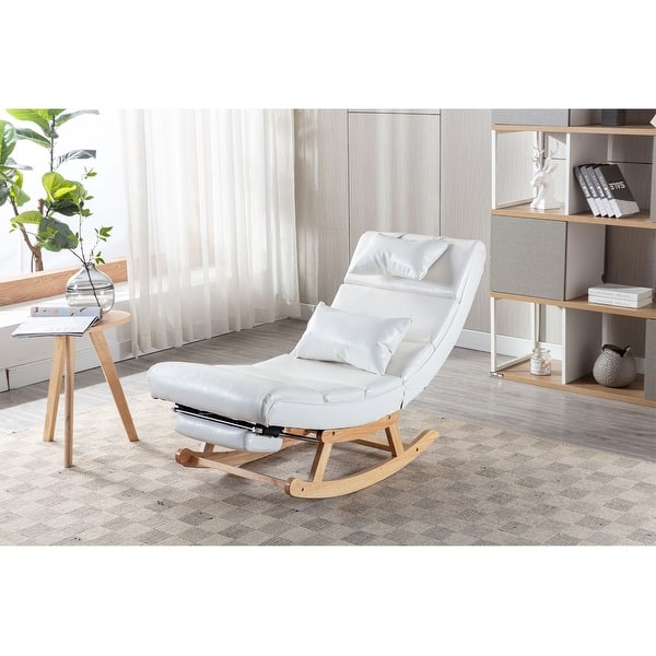 Modern Comfortable Upholstered Rocking Chair Living Room Chair, Solid ...
