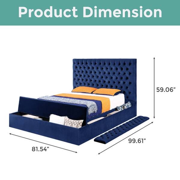 Extra Large meridian bed Blue bliss bed Velvet bliss bed - Bed Bath ...