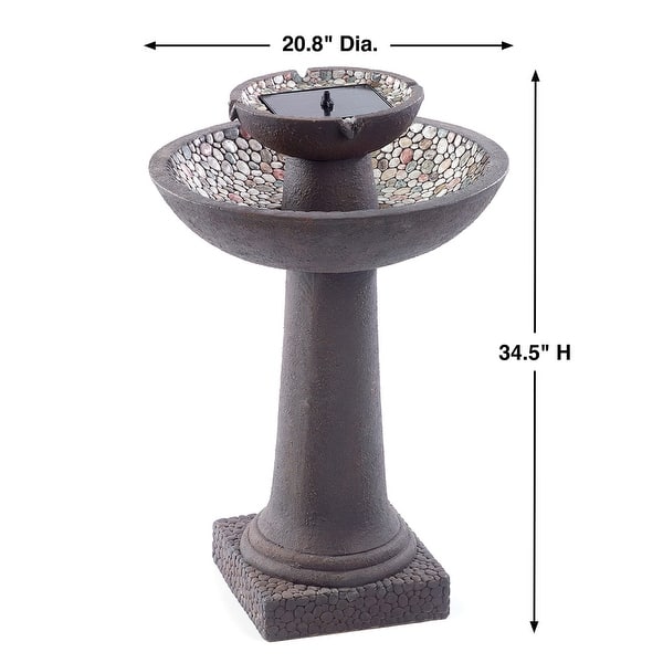 Riverstone 2-Tier intelliSOLAR Fountain with Remote - Forest Brown - N ...