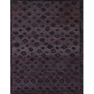 Ahgly Company Machine Washable Abstract Eggplant Purple Area Rugs - Bed ...