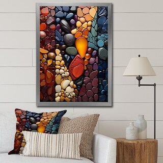 Designart "Spiritual Stones Of Harmony II" Spiritual Stone Framed Wall ...