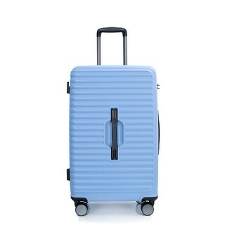 3 Piece Luggage Set w/ 2 Hooks & Anti-wear Foot Seats, Light Blue - Bed ...