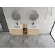 60'' /68"Wall-Mounted Bathroom Vanity with White Ceramic Sink - Bed ...