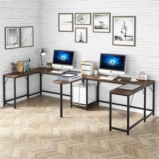 Double Computer Desk, Extra Long Two Person Desk for Office - Bed Bath ...