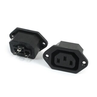 2Pcs Power IEC C13 Coupler Connector Adapter Female Plug AC 250V 10A ...