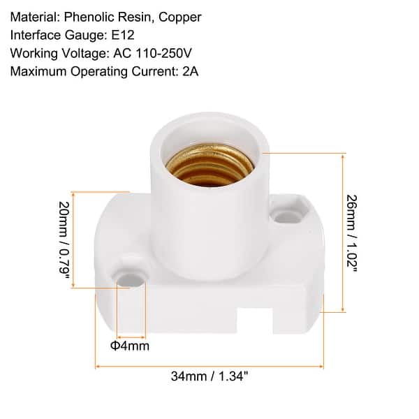 2Pcs Screw-In E12 Mini Bulb Holder Screw Type Beads Lamp Bases Socket ...