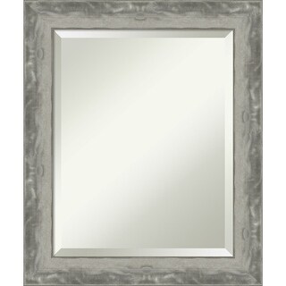 Beveled Wall Mirror - Waveline Silver Narrow Frame - Waveline Silver ...