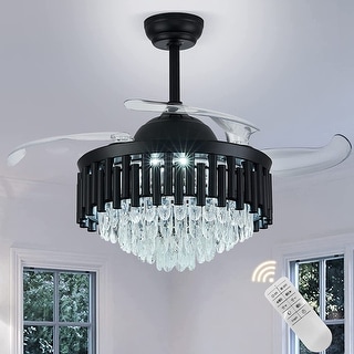 Crystal LED Ceiling Fans with Lights and Remote Controller 42 Inches ...