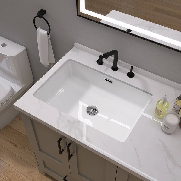 rectangle bathroom sink with cabinet