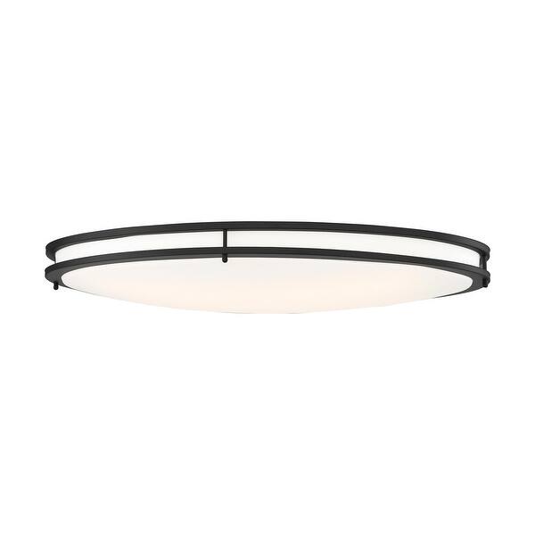 Glamour LED 32 inch Flush Mount Fixture Oval Shape Black Finish CCT ...