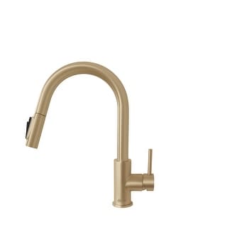 Modena Single Handle Brushed Gold Pull Down Kitchen Faucet with ...