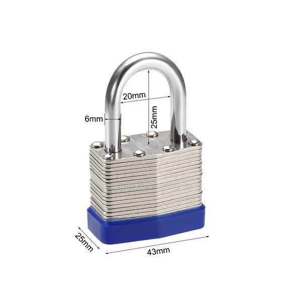 3pcs 1 Inch Shackle Key Different Safety Padlock Steel Lock - Silver ...