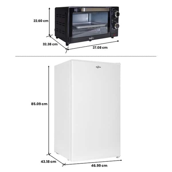 Koolatron 3.1 Cu Ft Compact Fridge and Total Chef 4 slice toaster oven ...