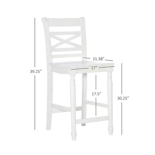 Asher White Wood Counter Stool - N/A - Bed Bath & Beyond - 18257846