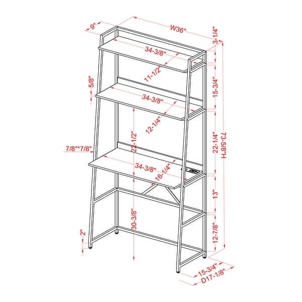 Easton Industrial 36-inch Steel Compact Computer Desk with USBs by ...