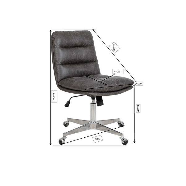 Modern Adjustable Swivel Armless Leather Office Chair Desk Chair Back ...