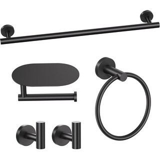 (Dark Black) Bathroom Hardware Set, 304 Brushed Stainless Steel, 24 ...
