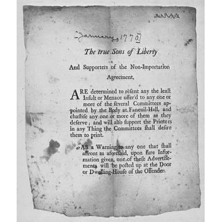 The American Revolution Broadside Encouraging Action By The Sons Of ...