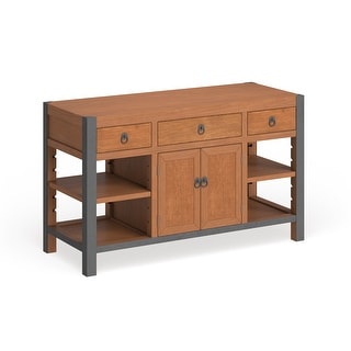 Willow Reclaimed Wood and Iron 60-inch Kitchen Island by Kosas Home ...