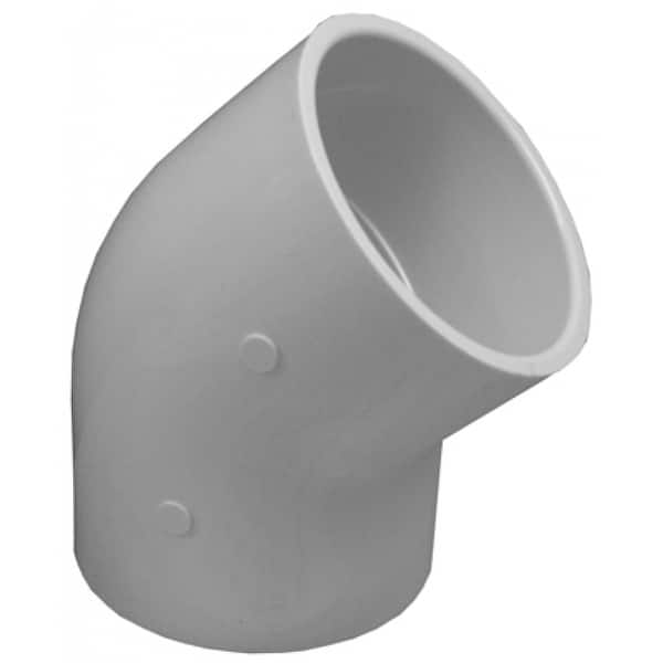 Genova 30690 45 Degree PVC Pipe Fitting, Slip x Slip Ell, 2.5", White ...