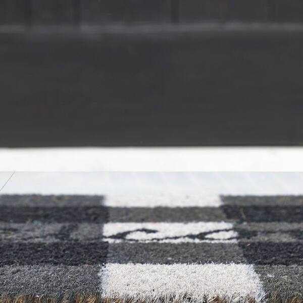 VCNY Home Checkered Welcome Coir Doormat - Bed Bath & Beyond - 39221802