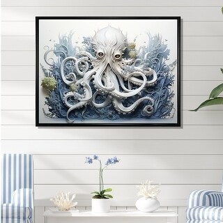 Designart "Marine Life Octopus Magic Animals " Marine Animals Framed ...
