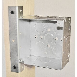 5 Pcs, 4 Square Junction Box, 2-1/8 in. Deep, with Vertical Right Angle ...