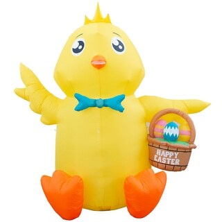 Holidayana 8-Foot Inflatable Easter Baby Chick with Easter Eggs Basket ...