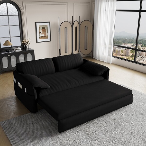 Convertible Sofa Bed 3 in 1 Multi Functional Velvet Queen Pull Out Sofa Bed 63.8 Sleeper Sofa Loveseat Bed with Side Storage On Sale Bed Bath Beyond 39681034