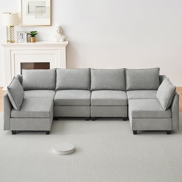 Aiden 6-piece Sectional Sofa Bed Set Reversible Modular Sofa Couch with ...