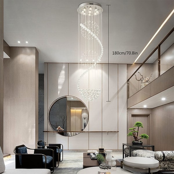 Modern K9 Crystal Raindrop Chandelier Lighting Flush mount LED Ceiling ...