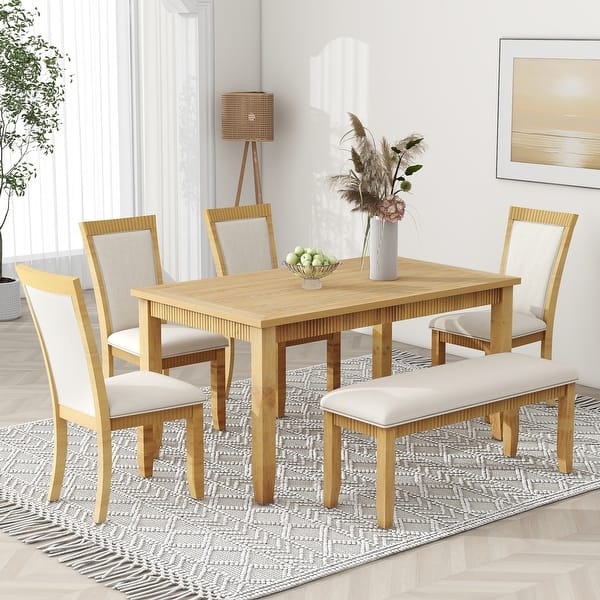 rustic solid wood dining table set