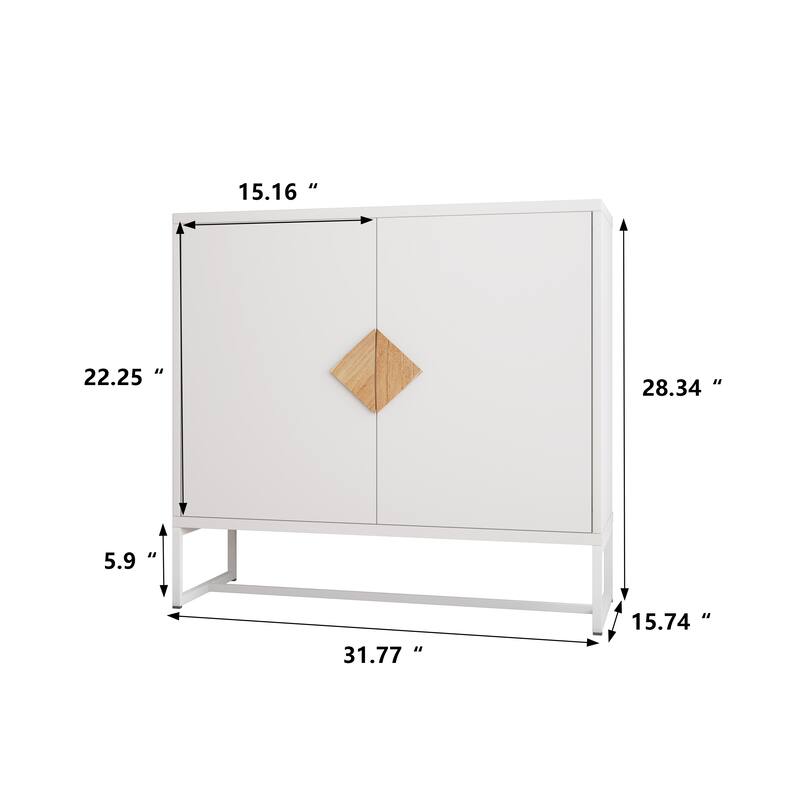 Square Shape Solid Wood Sideboard - Overstock - 36400898