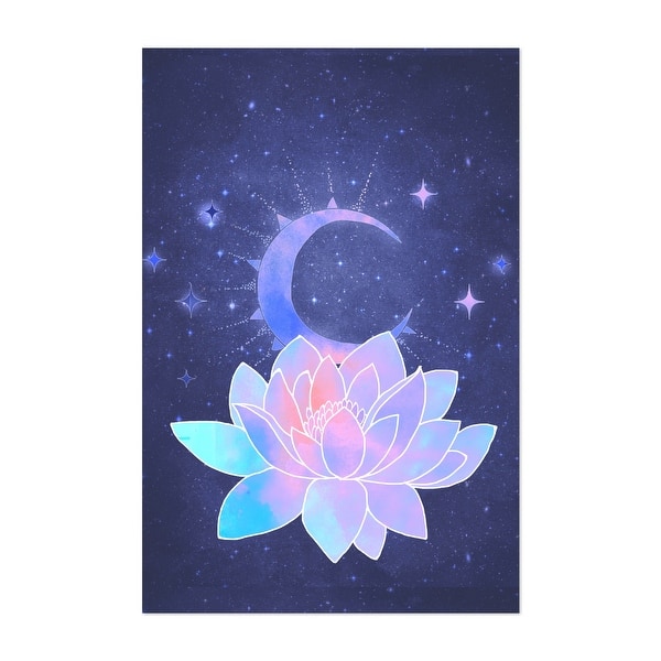 moon lotus flower Digital Floral Botanical Moon Art Print/Poster - Bed ...
