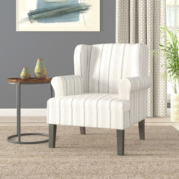HomePop Emerson Rolled Arm Accent Chair Dove Grey Stripe On Sale Bed Bath Beyond 15390809
