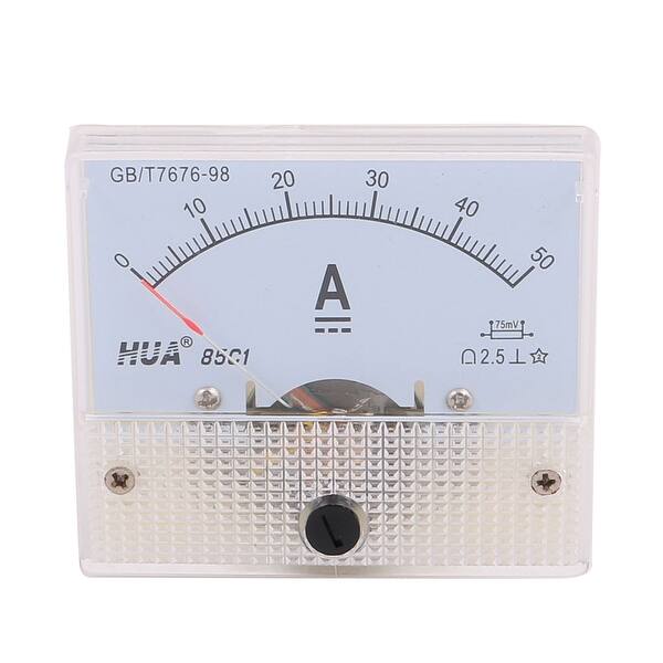 Pointer Needle 50A Rectangle Panel Current Analog Gauge Tester DC ...