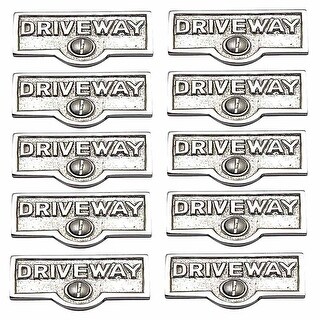 10 Switch Plate Tags DRIVEWAY Name Signs Labels Chrome Brass ...