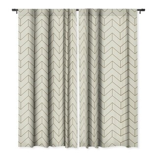 June Journal Simple Linear Geometry Cream Window Curtain (Set of 2 ...