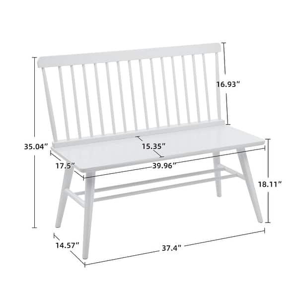 Entryway 40"L Solid Wood Dining Bench with Spindle Back - Bed Bath ...