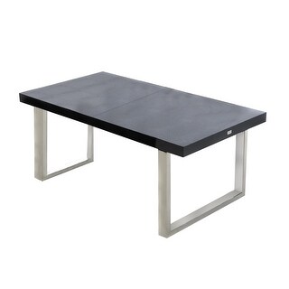 Hart 71 - 100 Inch Extendable Dining Table, Stainless Steel Legs, Black ...