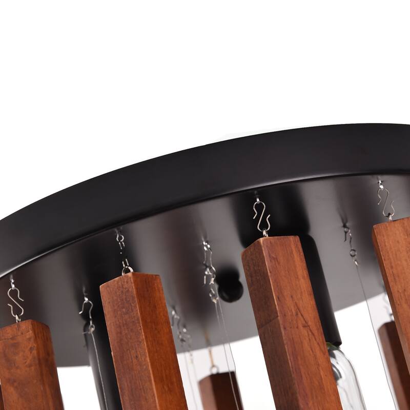 Rustic Wooden 3-Light Flush Mount Entryway Hallway Ceiling Light - 13in ...