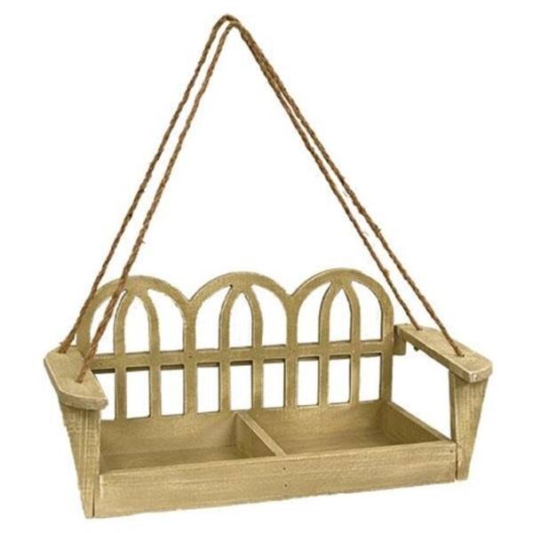 Wooden Swing Double Planter Holder - Natural - 6" high by 13.5" wide by ...
