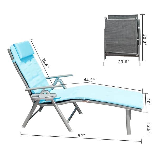 Outdoor Lightweight Folding Chaise Lounge Chair For Patio Lawn Beach ...