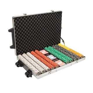 1000 Ct Coin Inlay 15 gram Poker Chip Set in Rolling Aluminum Case ...
