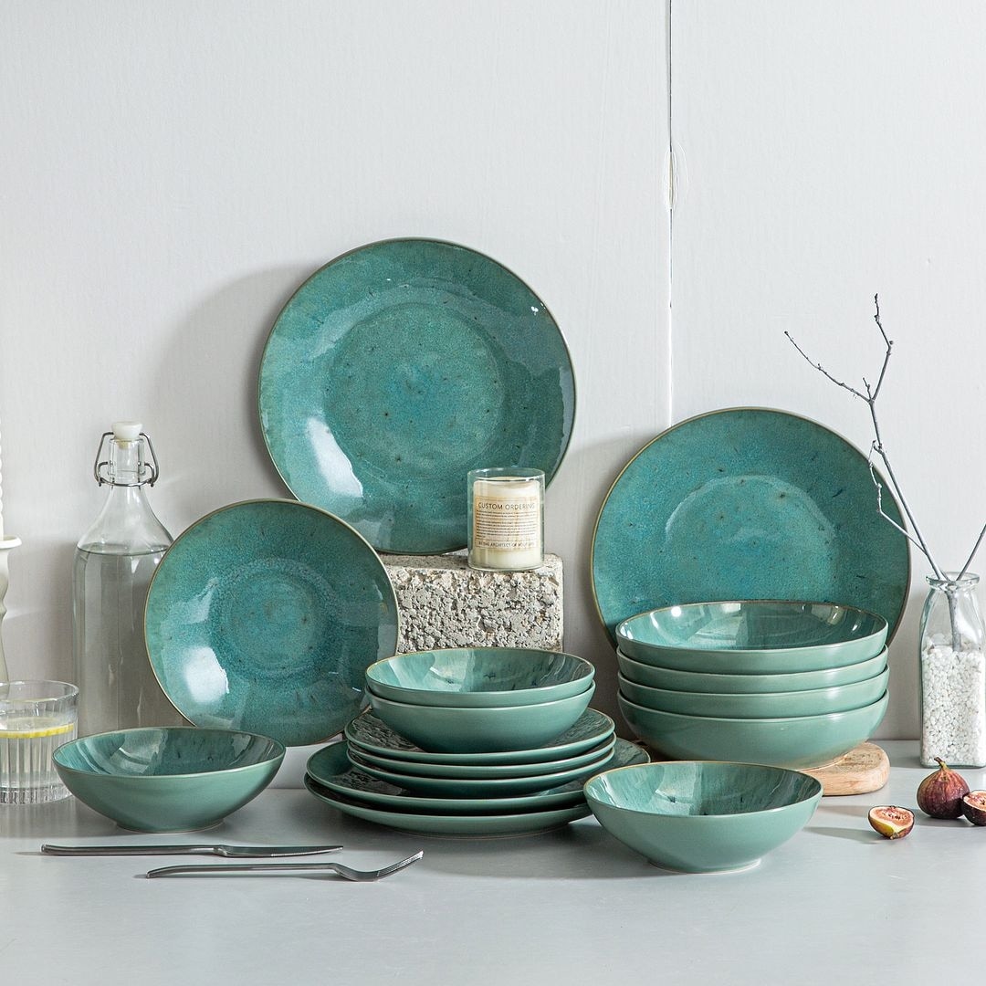 turquoise tableware