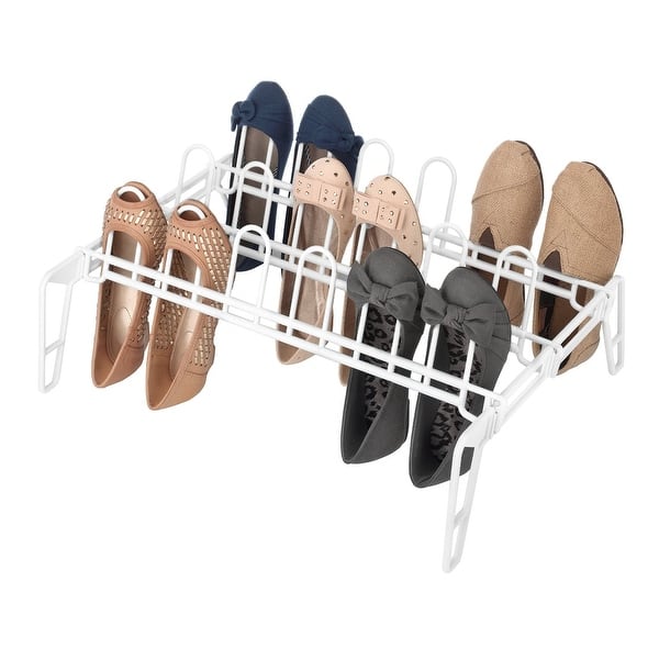 Whitmor 6780-5440-WHT 9-Pair Floor Shoe Rack, White - Bed Bath & Beyond ...